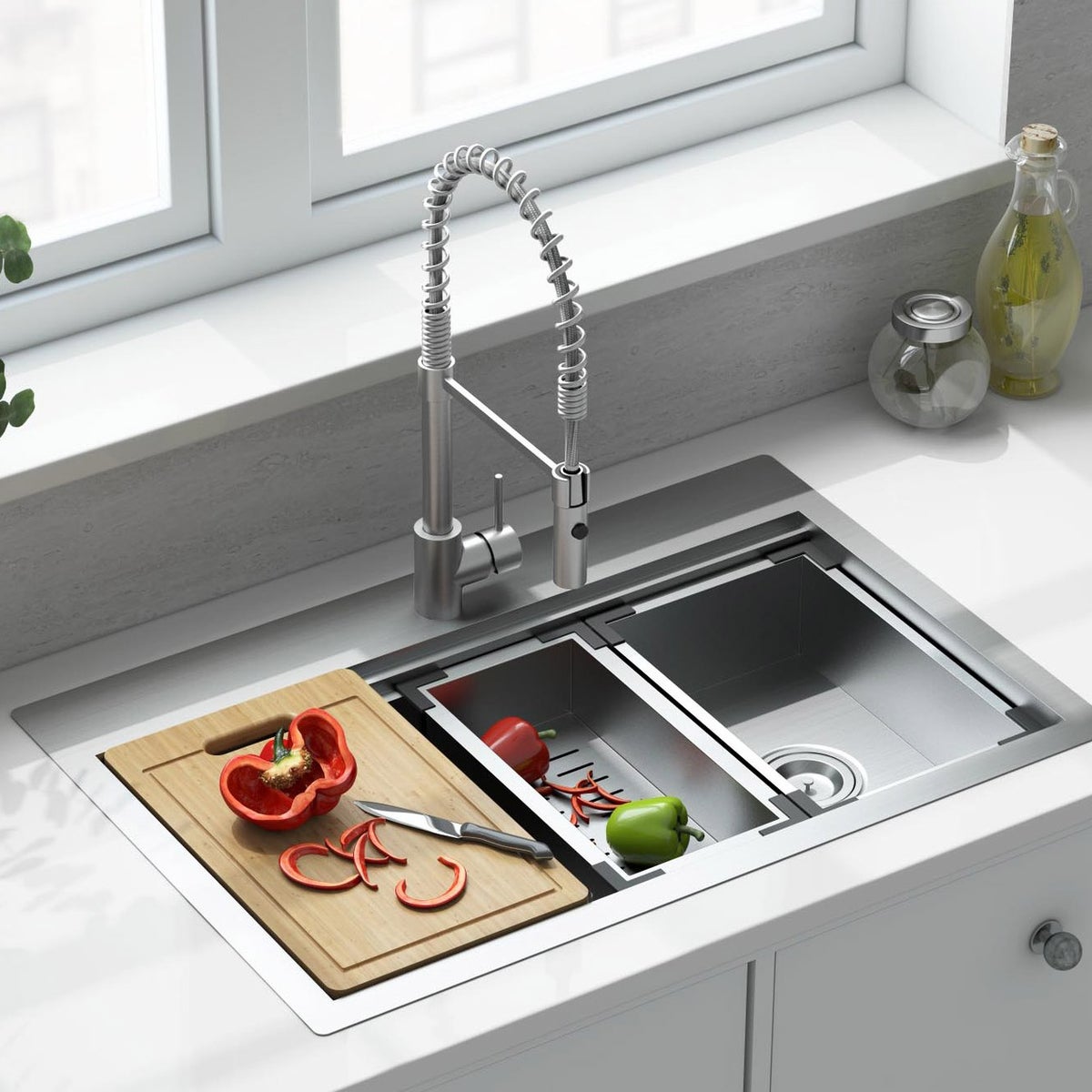 American Standard Chive Single Kitchen Sink Work Station – RJP Wholesale