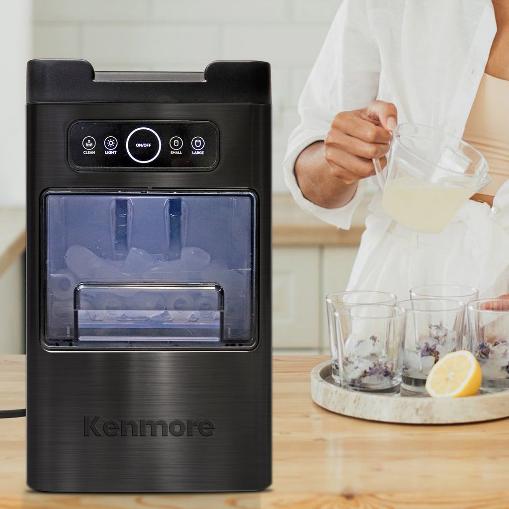 Kenmore Front-Load Portable Ice Maker, 11.8 kg (26 lbs.), Stainless St ...