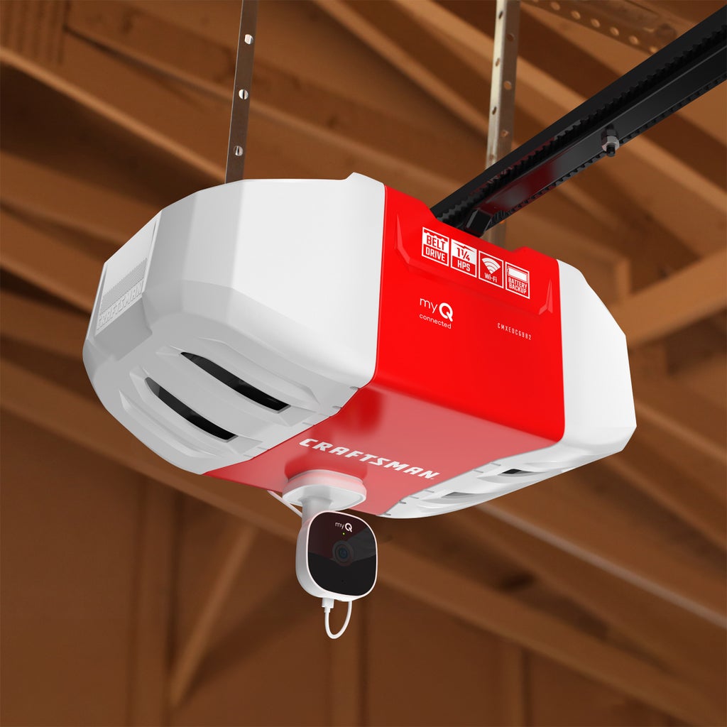 Craftsman 1-1/4HP Smart Garage Door Opener, Battery Backup and Camera ...