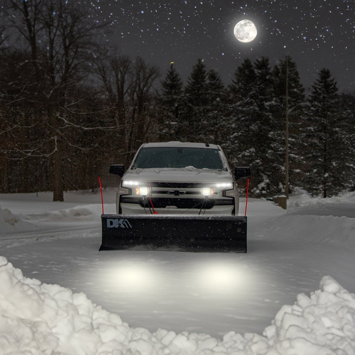 DK2 Everest 88 in. x 22 in. Custom-Mounted Hydraulic Snow Plow with Li ...