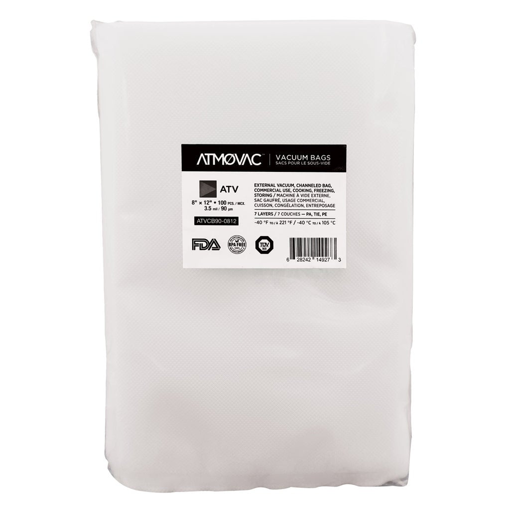 ATMOVAC ATV Series Channeled Bags for Vacuum Sealer 20.32 cm x 30.48 c ...