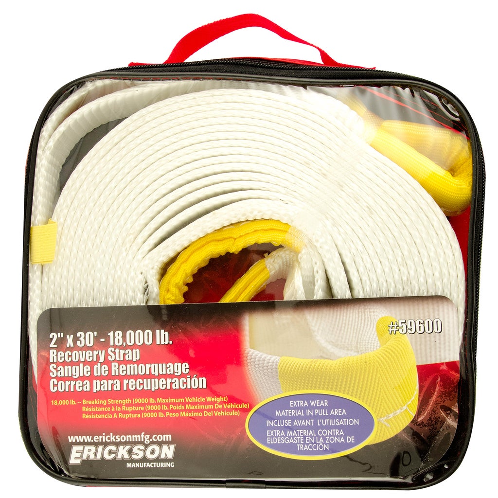 Erickson (2 in. x 30 ft.) 18,000 lb. Recovery Strap Bulk With Carry Ba ...