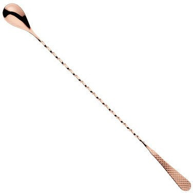 Barfly - 13.1" Copper Plated Diamond Lattice Japanese Bar Spoon - M372 ...